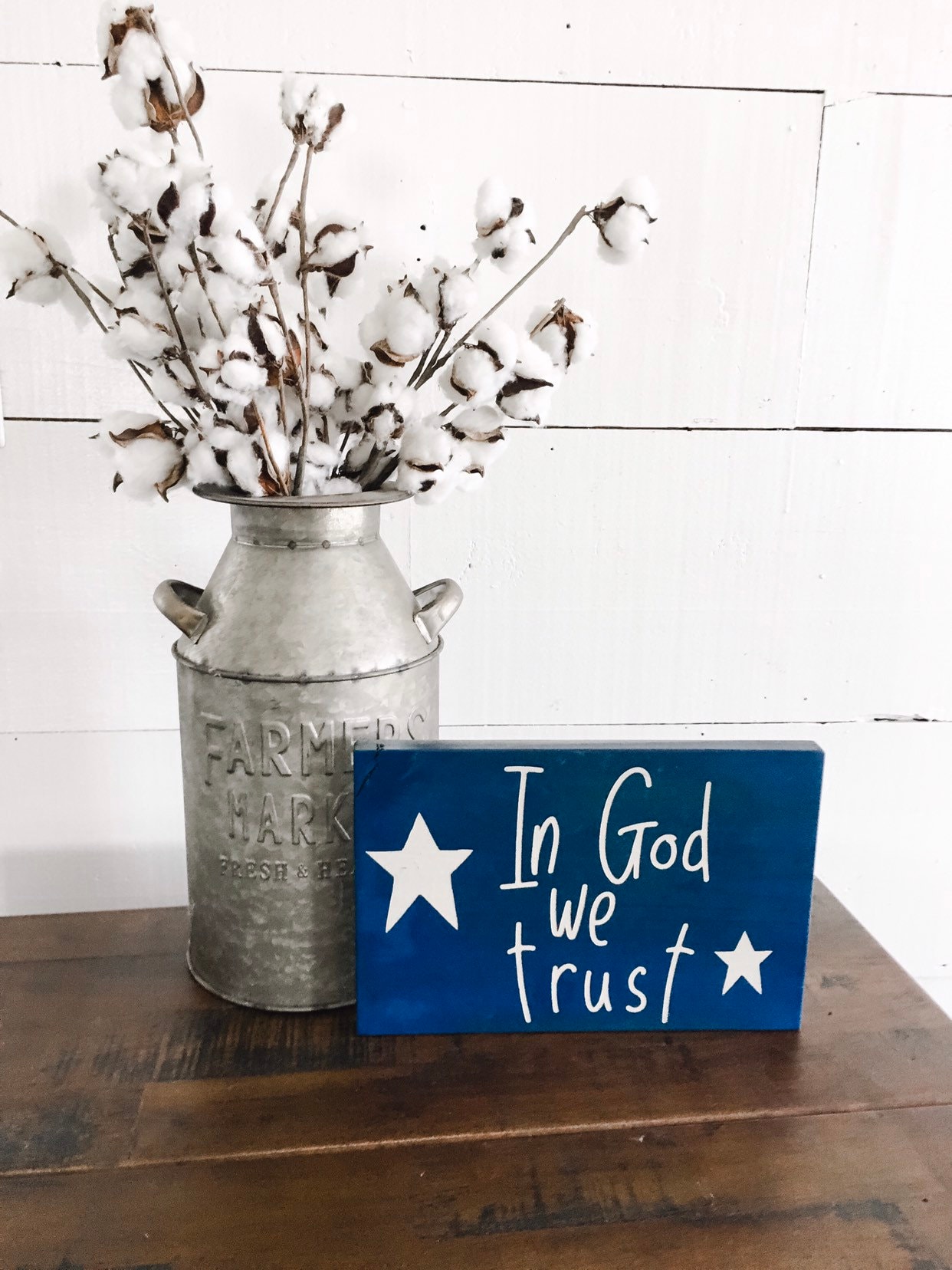 In God We Trust Patriotic Shelf Decor Patriotic Farmhouse | Etsy