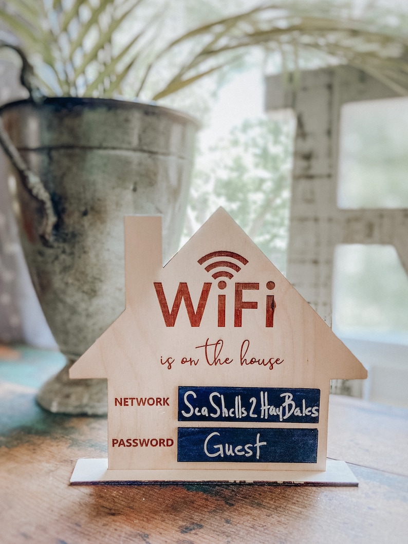 Engraved Wifi Password Sign: Chalkboard Guest Room Decor - Etsy