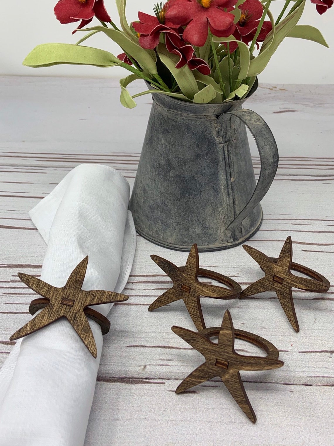 Starfish Napkin Rings Coastal Napkin Ring Nautical Napkin - Etsy