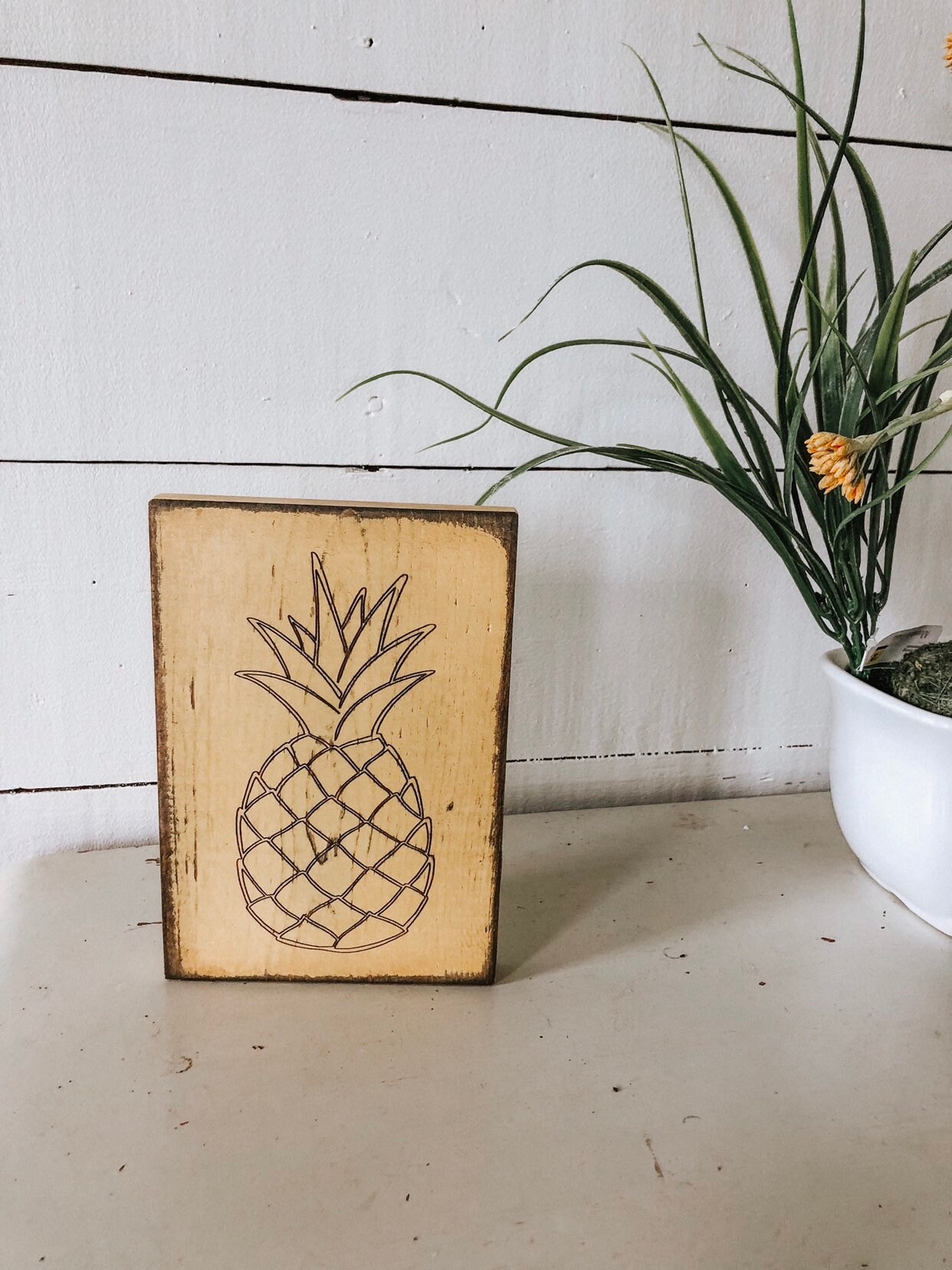 Laser Engraved Pineapple Sign: Coastal Farmhouse Decor - Etsy