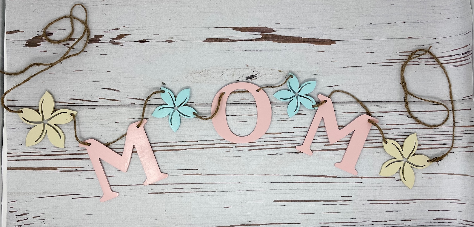 MOM Banner Mothers Day Banner Flower Banner Rustic | Etsy