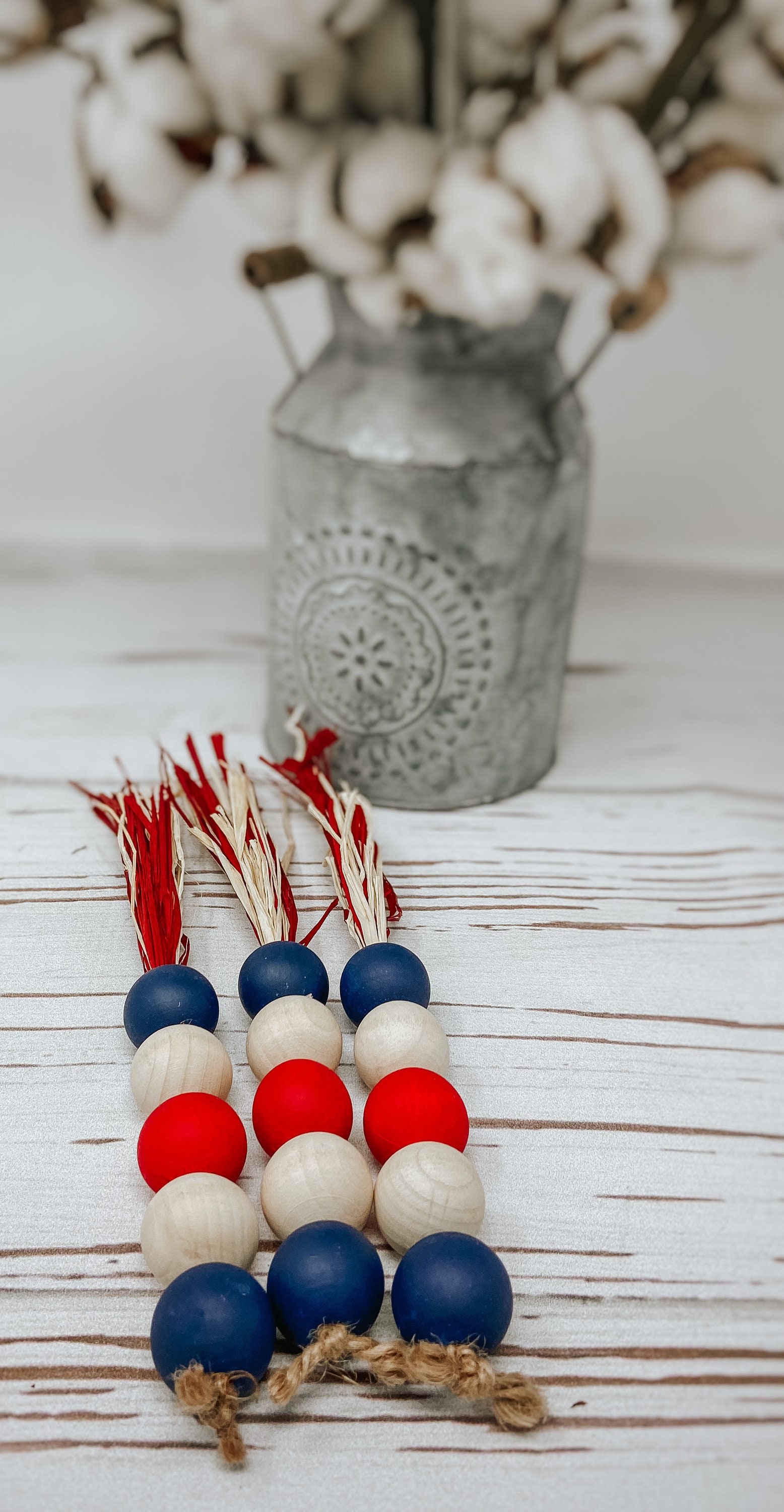Farmhouse Wooden Beaded Firecrackers Beaded Firecrackers | Etsy