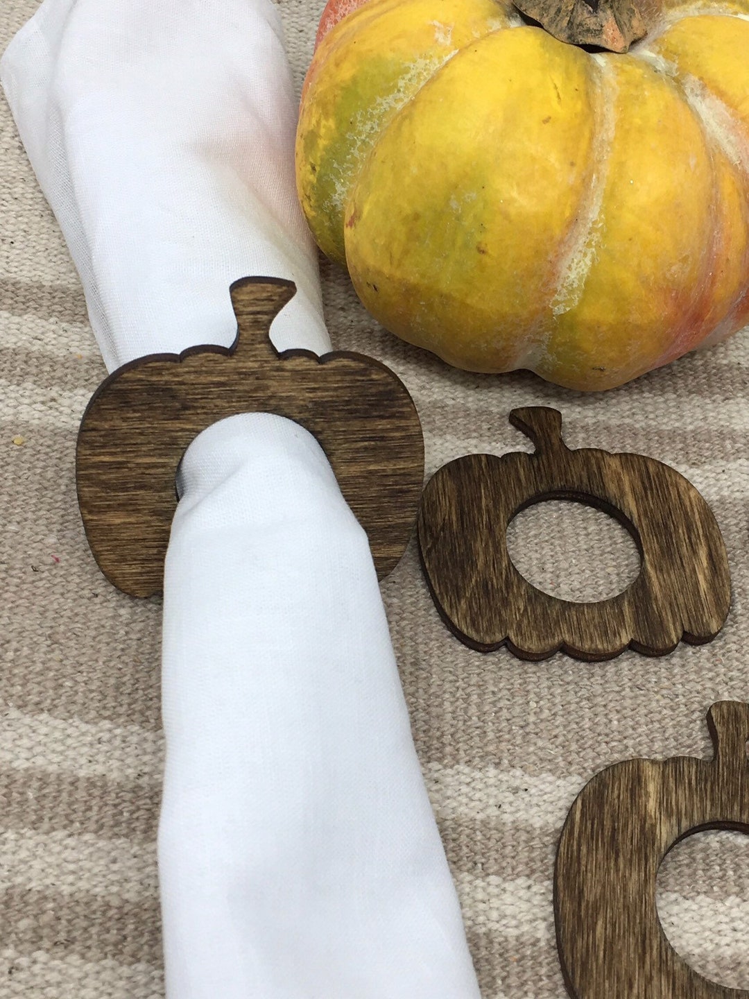 Pumpkin Napkin Rings | Farmhouse Napkin Rings | Farmhouse Thanksgiving ...