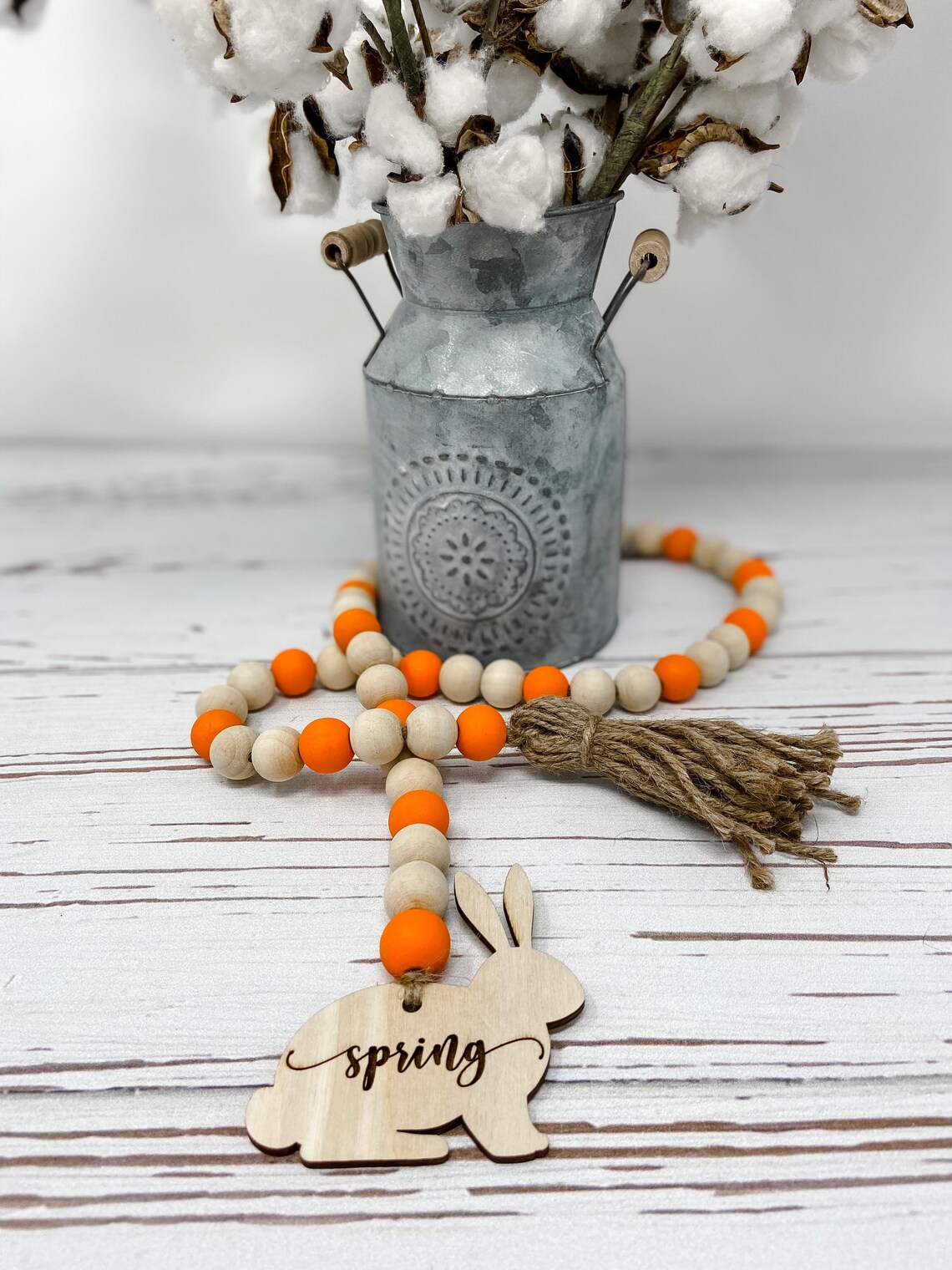 Spring Beaded Garland Beaded Garland Easter Wooden Bead - Etsy