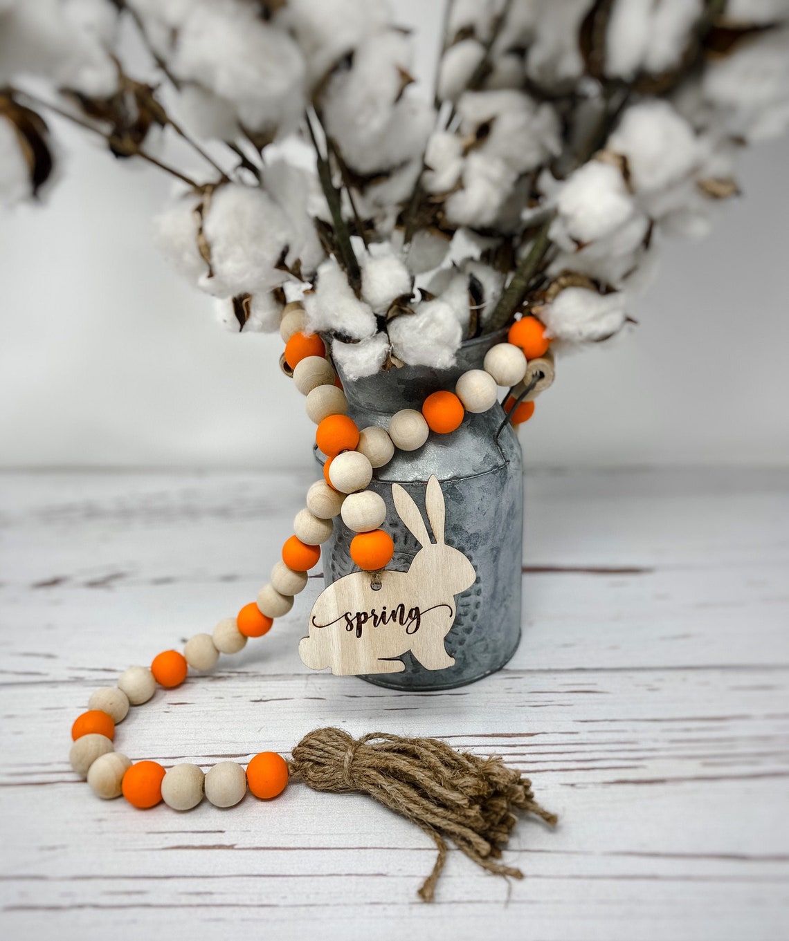 Spring Beaded Garland Beaded Garland Easter Wooden Bead - Etsy