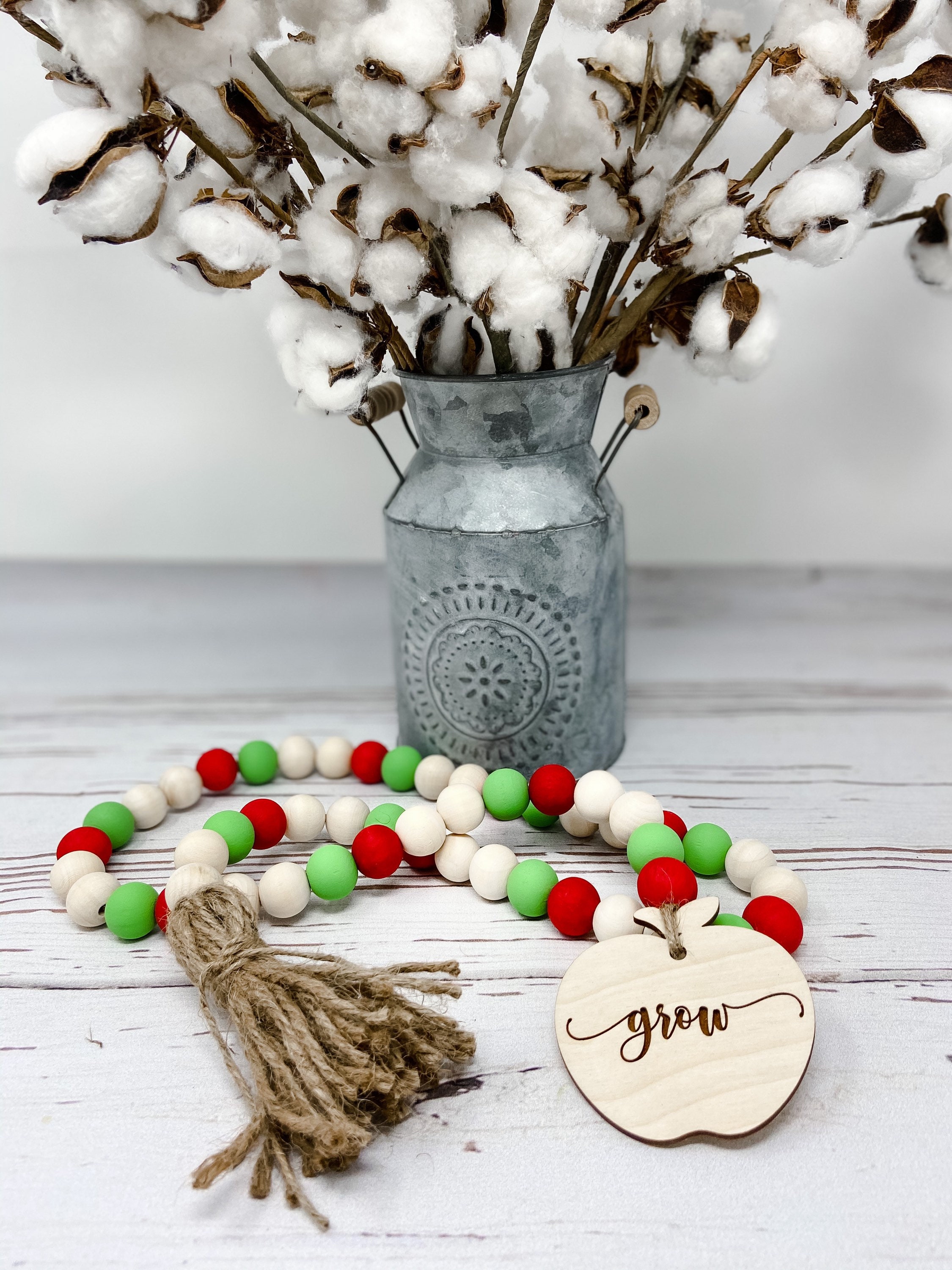 Apple Beaded Garland Back to School Wooden Beaded Garland - Etsy