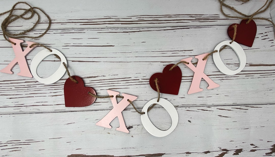 XO Banner Heart Banner Valentines Day Banner Rustic Valentines Photo ...