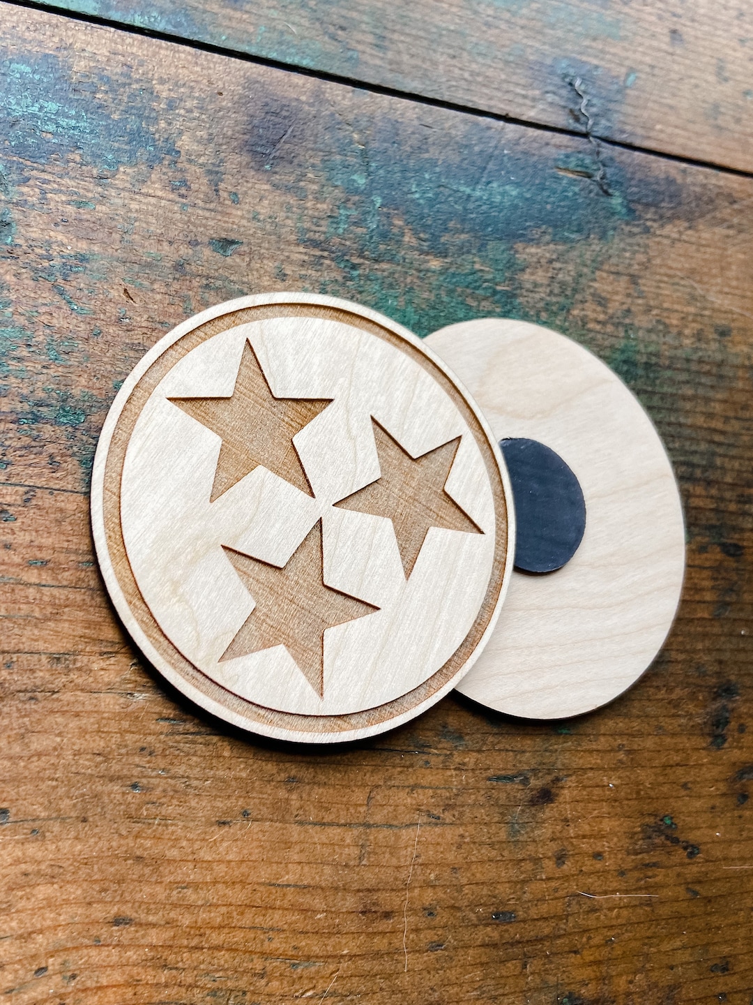 Tennessee State Flag Magnet | Engraved State Magnet | Wooden State ...