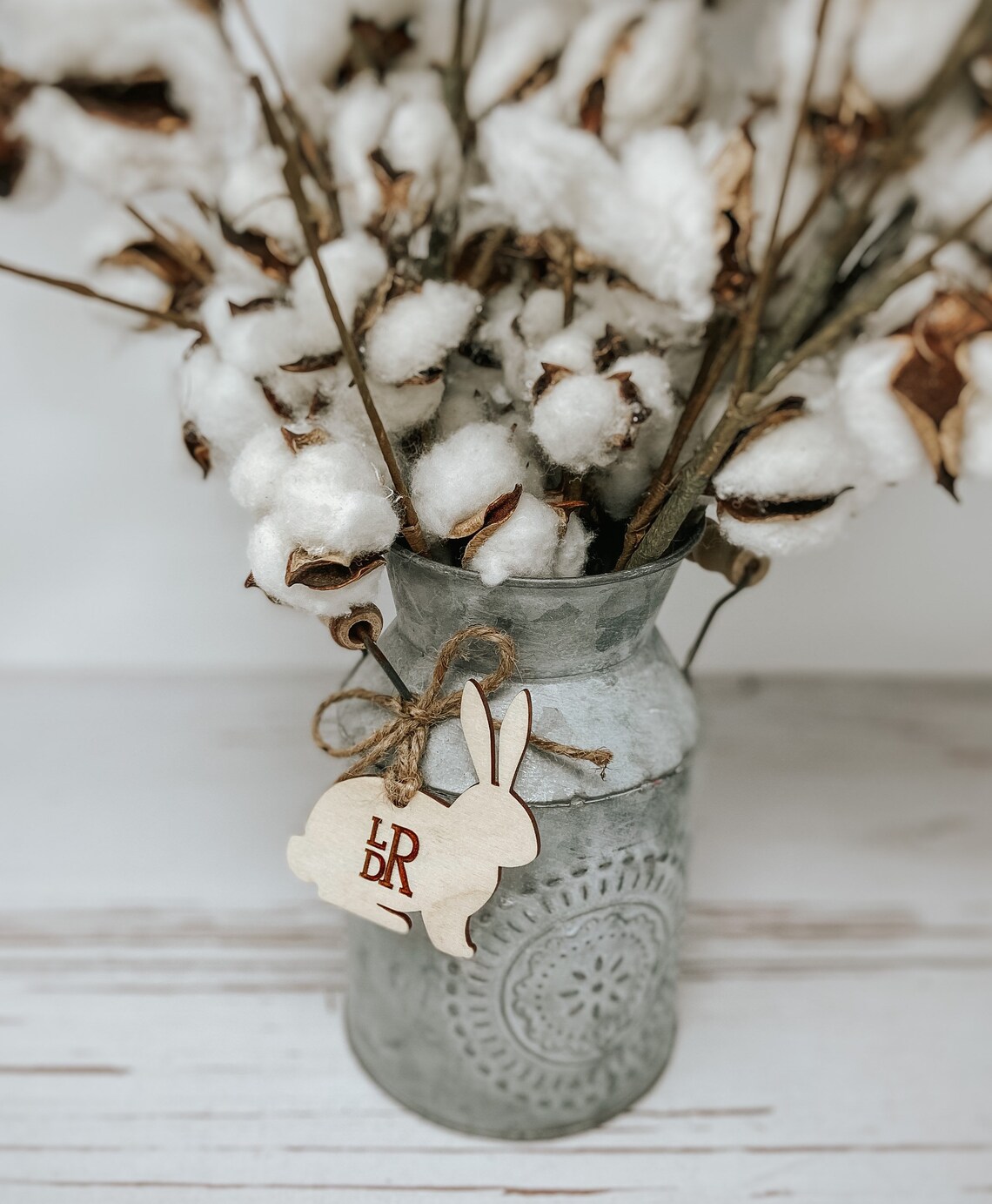 Bunny Monogram Tag Bunny Name Tag Easter Name Tag Wooden | Etsy