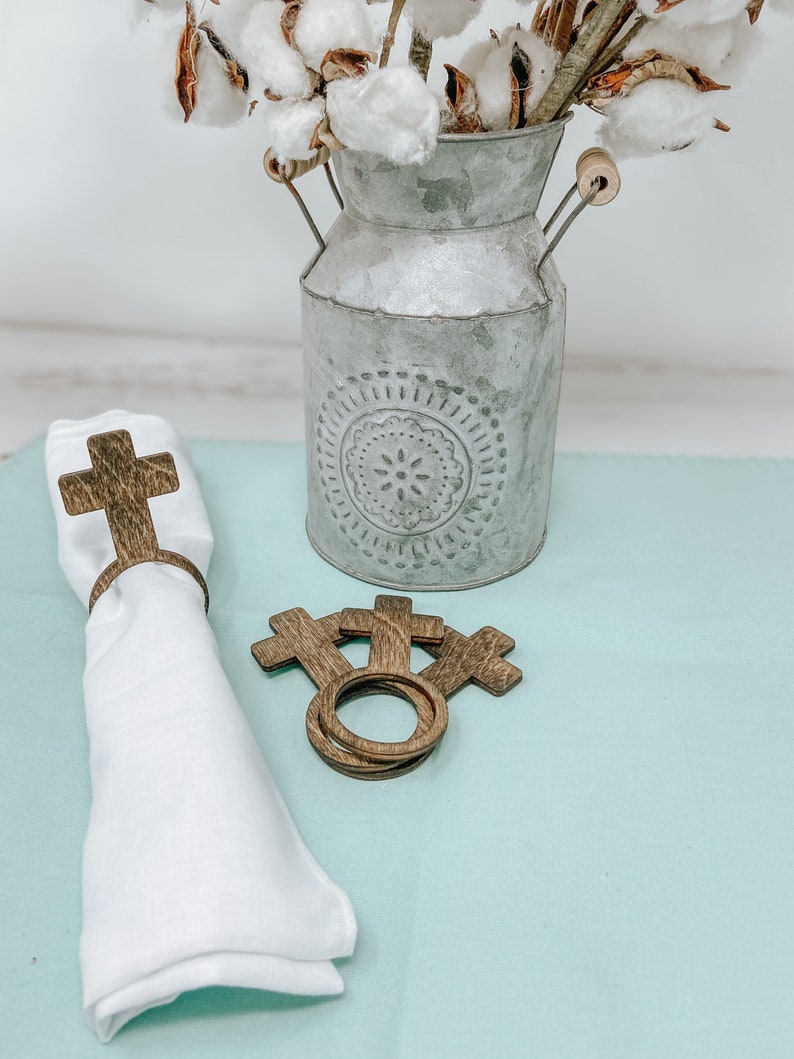 Cross Napkin Rings Easter Napkin Rings Baptism Napkin | Etsy