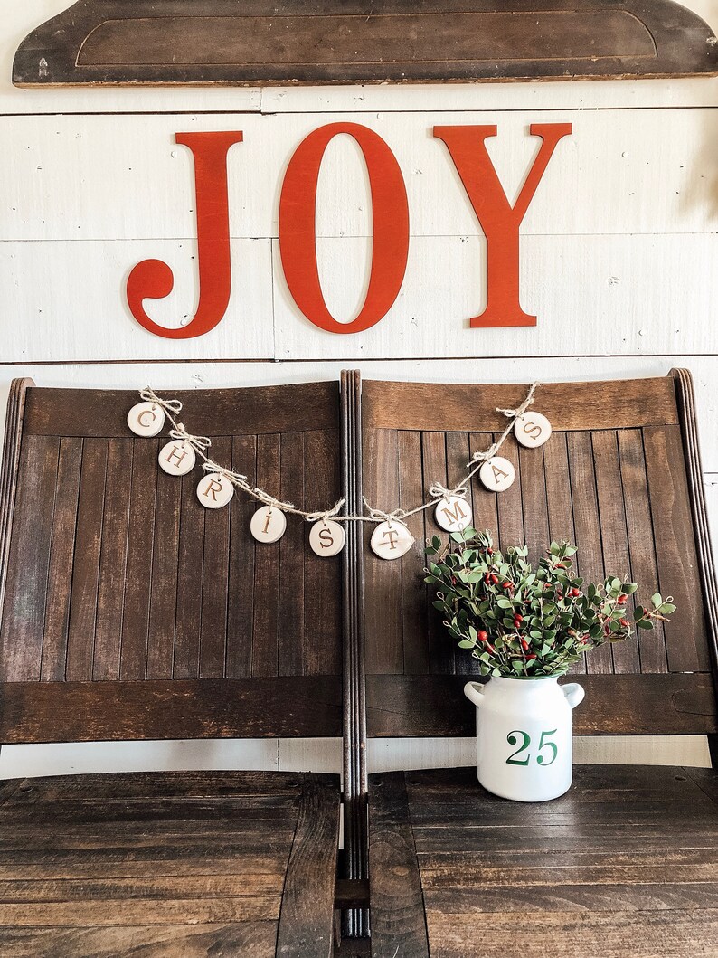 Engraved Wood Slice Christmas Banner: Rustic Farmhouse Decor - Etsy