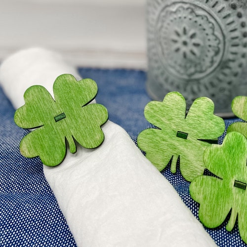 Shamrock Wood Napkin Rings St. Patricks's Day Laser Cut - Etsy