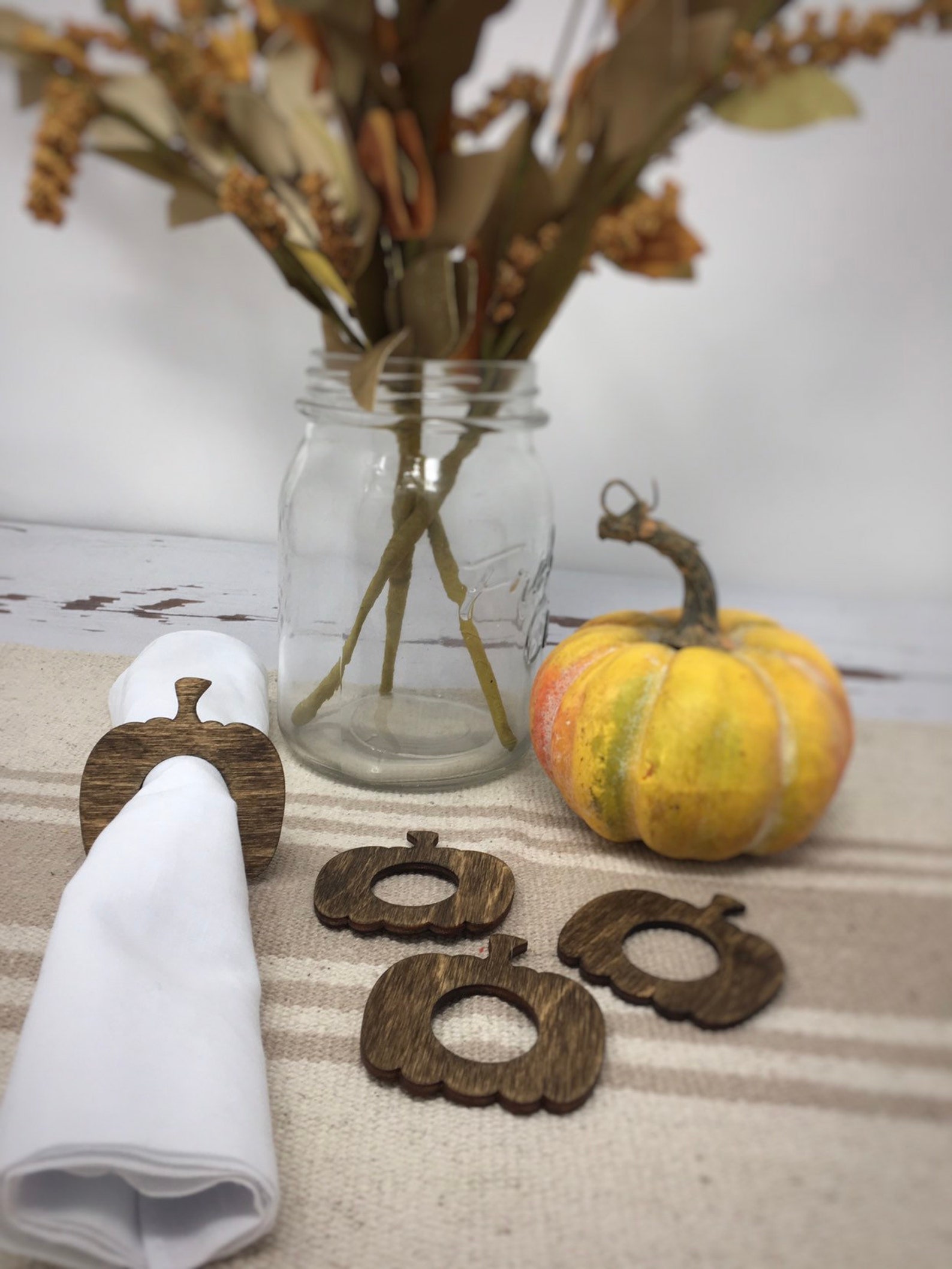Pumpkin Napkin Rings Farmhouse Napkin Rings Farmhouse | Etsy