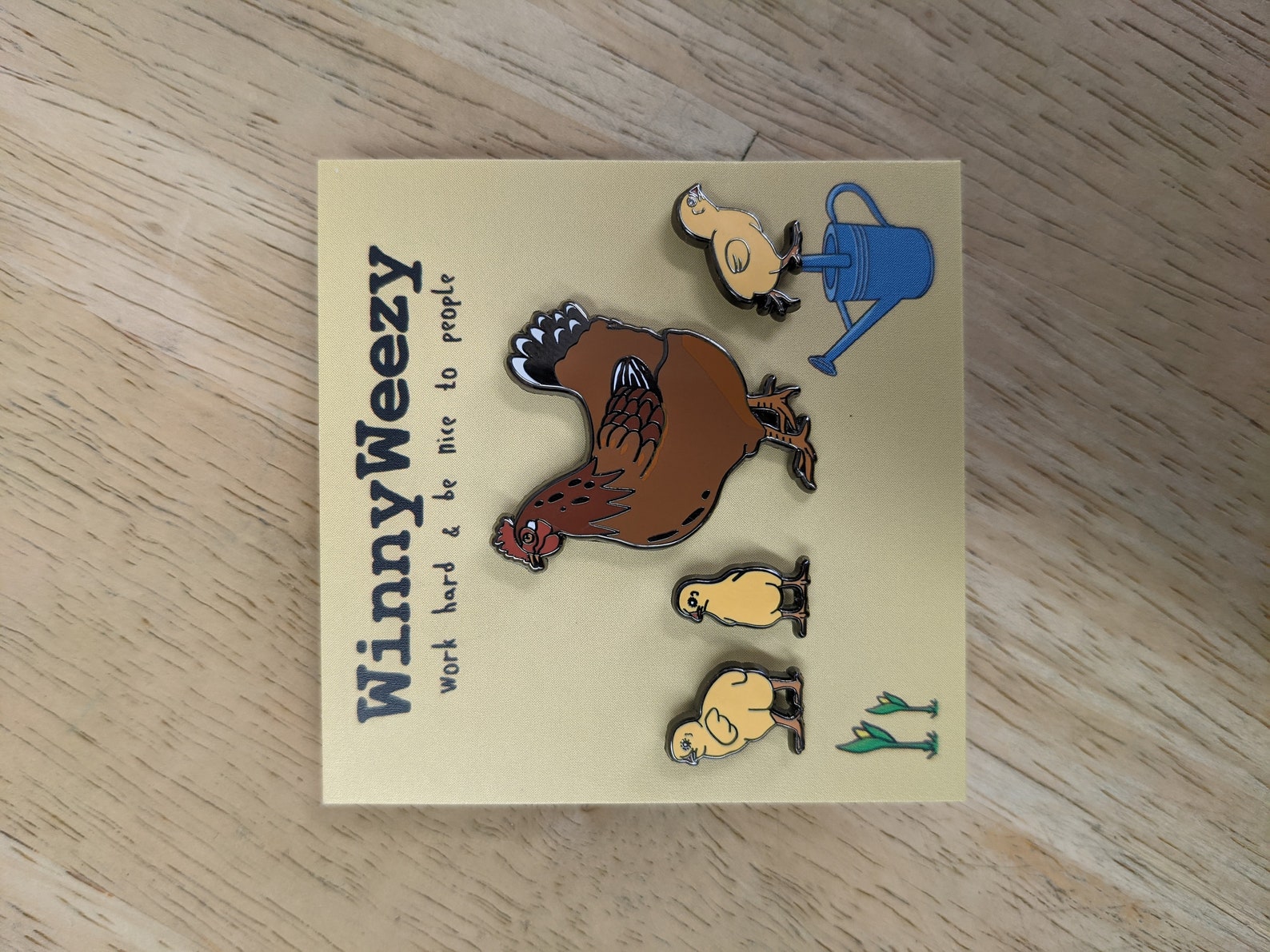 Mother Hen and Chicks Enamel Pin Set. | Etsy