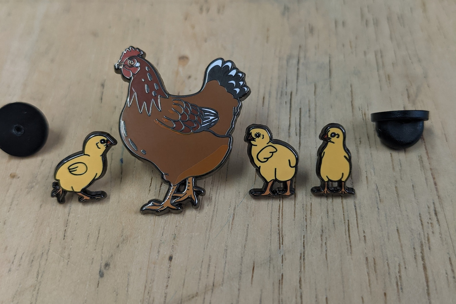Mother Hen and Chicks - Enamel Pin Set. - Etsy