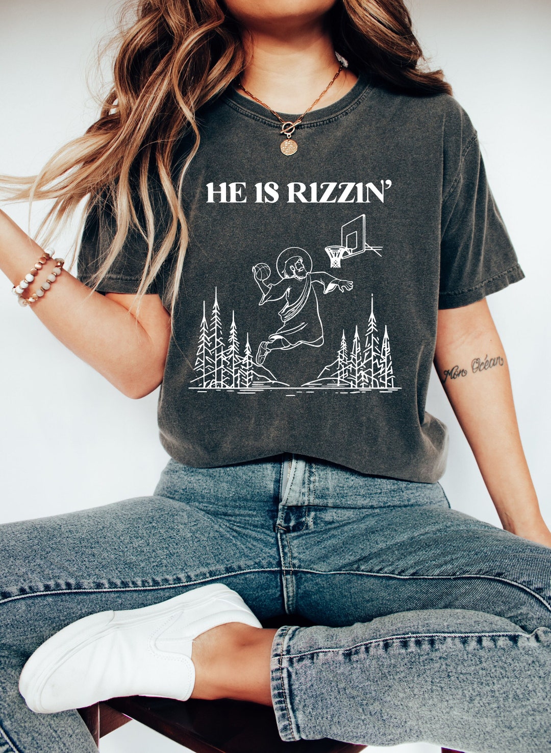 He is Rizzin' Shirt,he is Risen Funny Easter Shirt,humor Easter ...