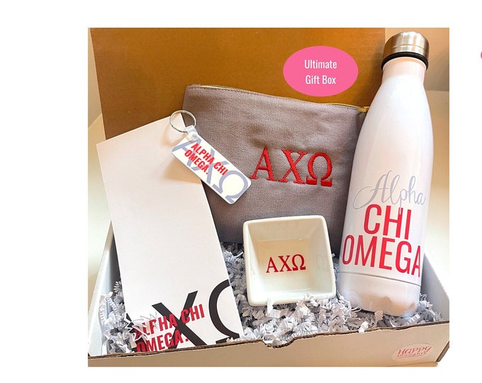 Alpha Chi Omega Sorority Gift Set - Bid Day Basket - Sorority Gift ...