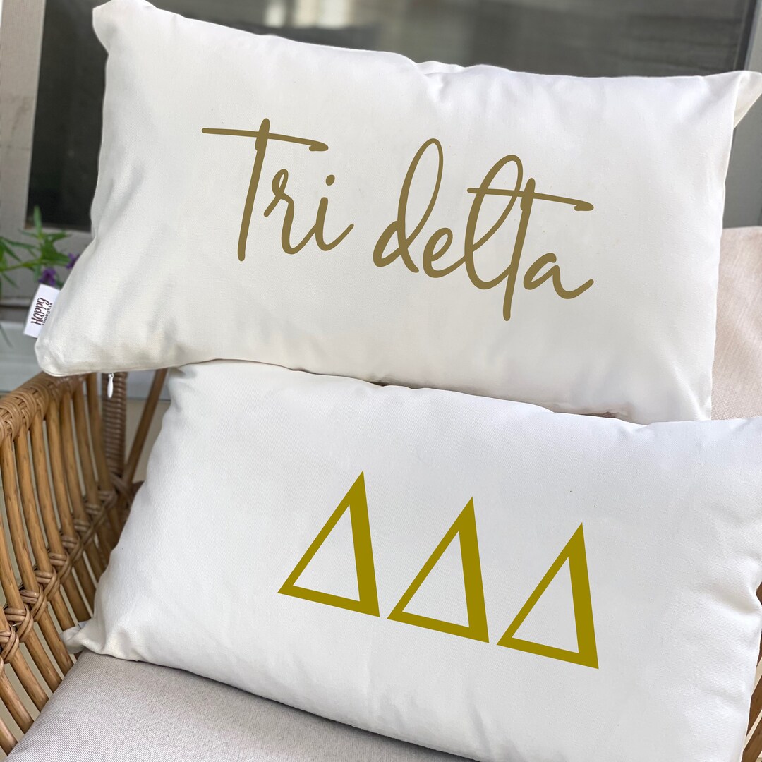 Delta Delta Delta Sorority Pillow - Tri Delta - Etsy