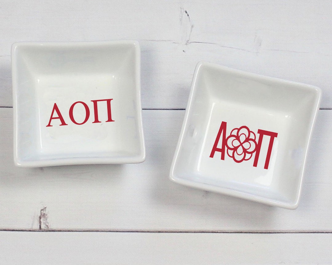 Alpha Omicron Pi Sorority Ring Dish - Pin Dish - Jewelry Dish - Etsy