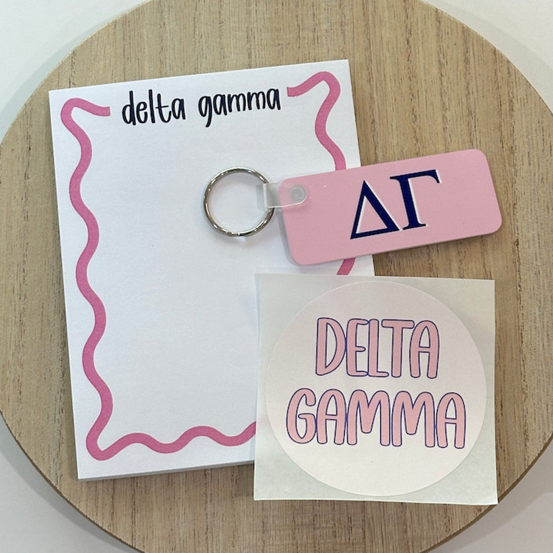 Delta Gamma Happy Gift Set - Notepad, Keyring, Sticker - Etsy
