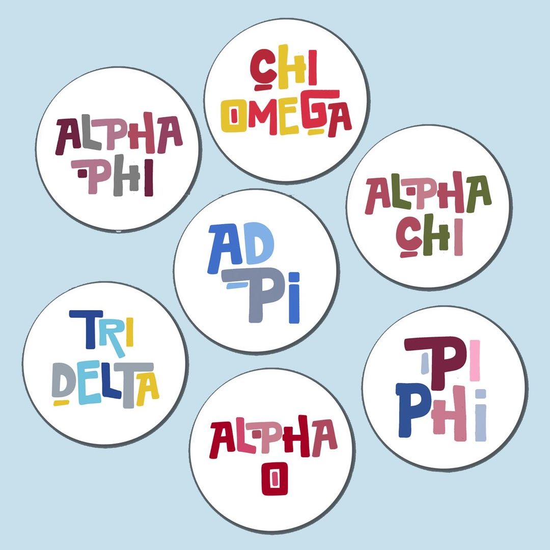 Sorority Stickers - Chi Omega - Pi Phi - Kappa Delta - Tri Delt - Phi ...
