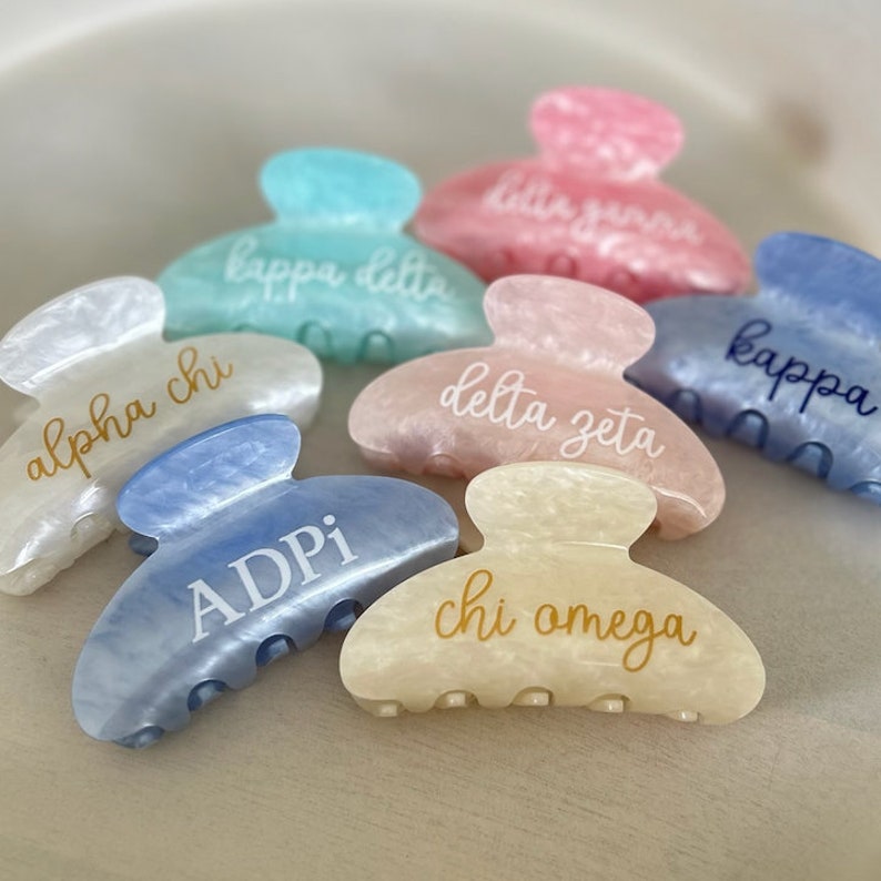 Zeta Tau Alpha Sorority Hair Clip - Hair Claw - Etsy
