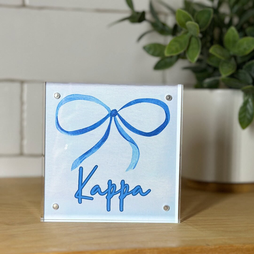 Kappa Kappa Gamma Acrylic Block With Sorority Bow Design - Etsy