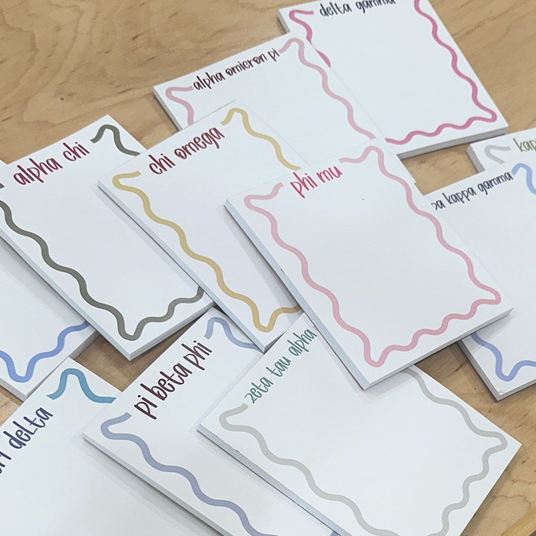 Sorority Notepad - Chi Omega - Pi Beta Phi - Kappa Delta - Tri Delt ...