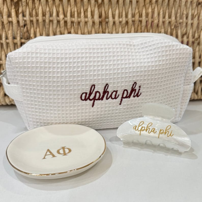 Alpha Phi - Make Your Own Gift Set - Bag - Pin Dish - Hair Clip - Etsy
