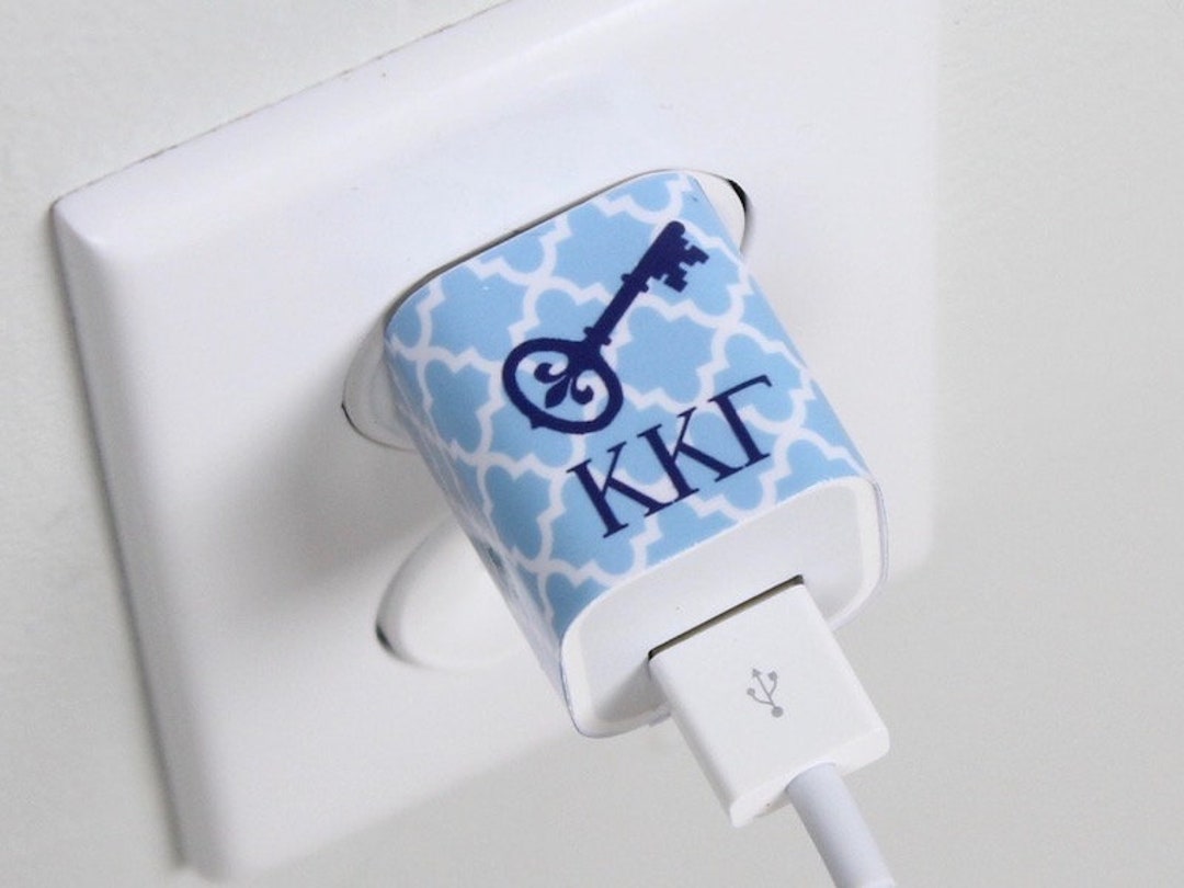 Kappa Kappa Gamma Sorority Charger Wrap - Greek iPhone Charger Wrap - Etsy