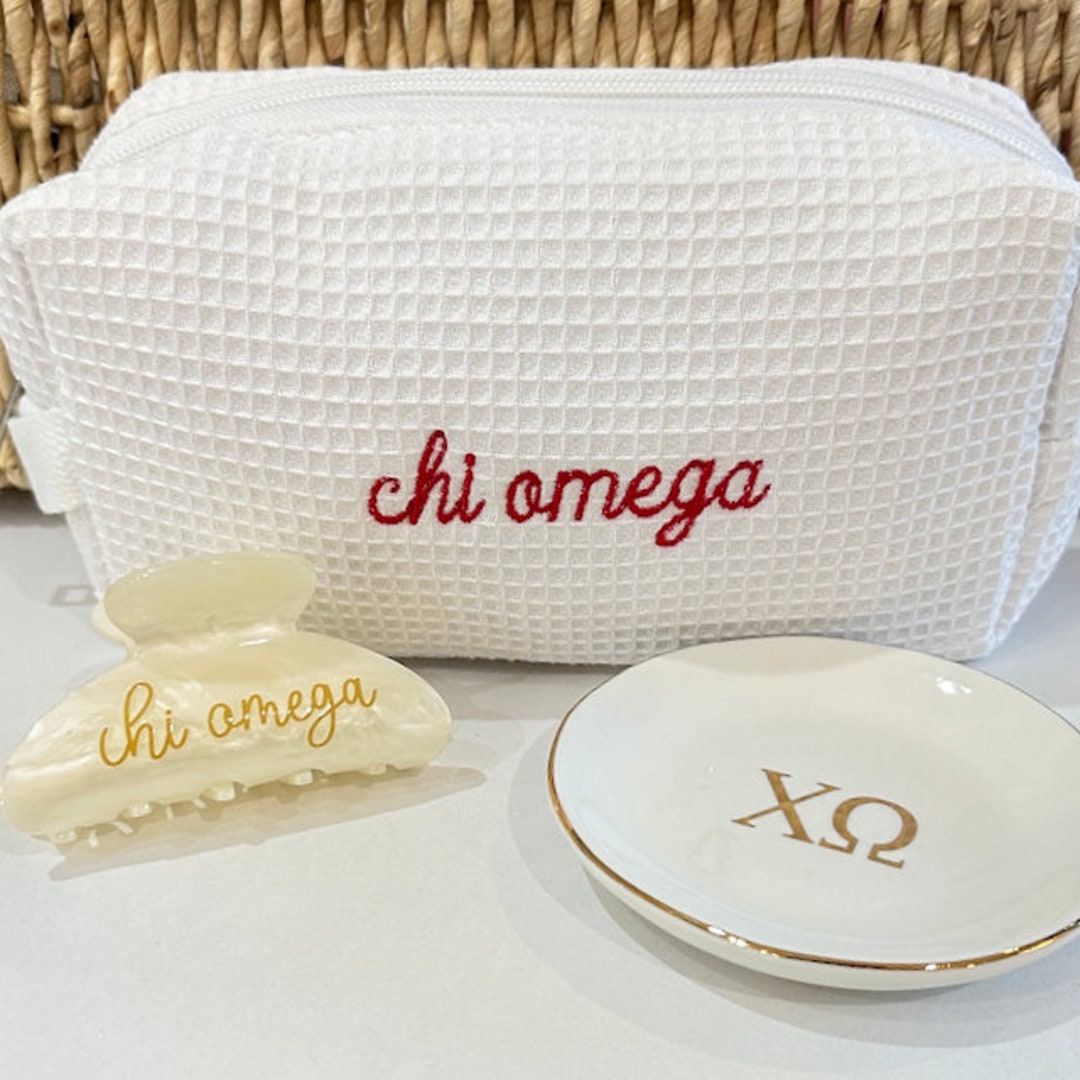 Chi Omega - Make Your Own Gift Set - Bag - Pin Dish - Hair Clip - Etsy