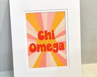Chi Omega Poster Set Set of 3, Custom Chi Omega Print Set, Custom ...