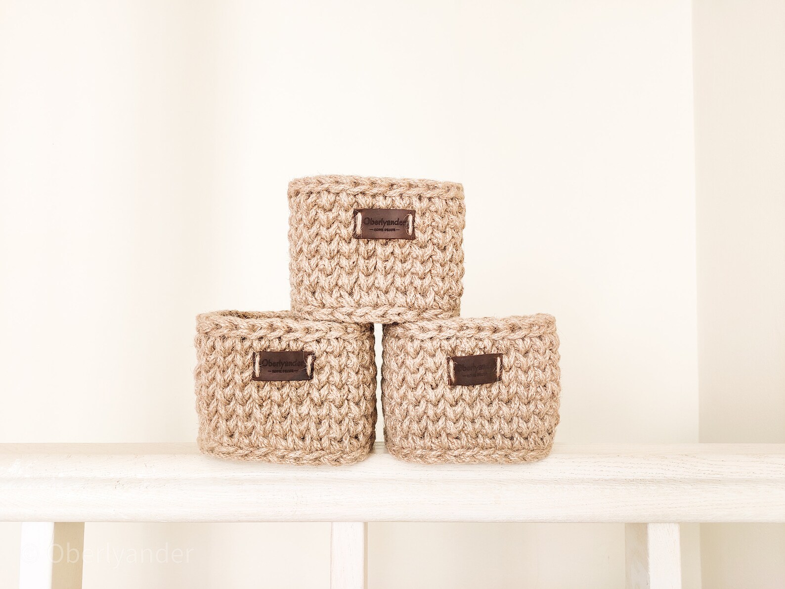 Square Jute Basket, Bathroom and Kitchen Storage Basket, Home Organizer ...