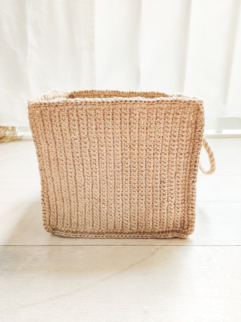 Big Organizer for Home Housewarming Gift Square Jute Basket - Etsy