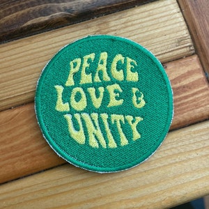 Peace Love Unity Patch in Green & Yellow Handmade 2021 - Etsy