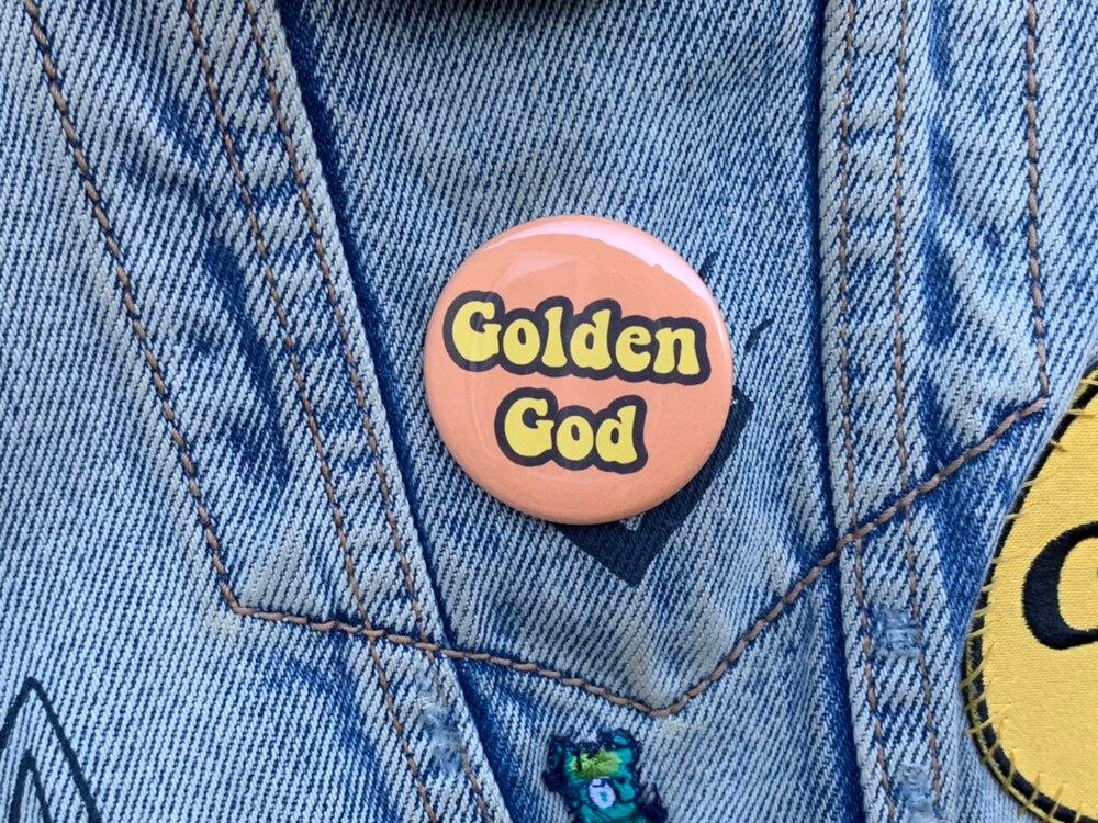 Golden God Almost Famous Tribute Button 1.50 Inch - Etsy