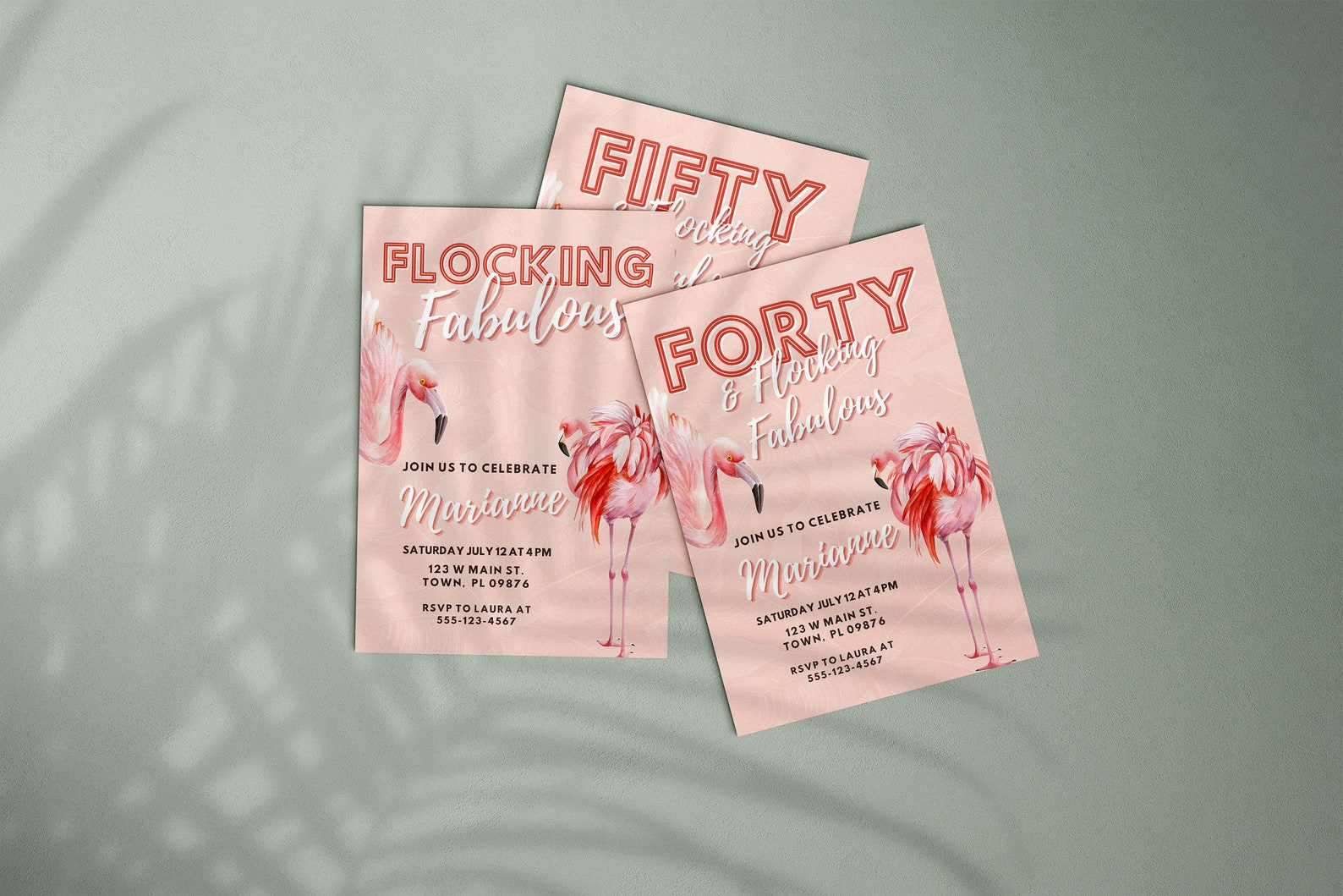 Flocking Fabulous Birthday Event Invitation 50th Birthday 40th Birthday ...