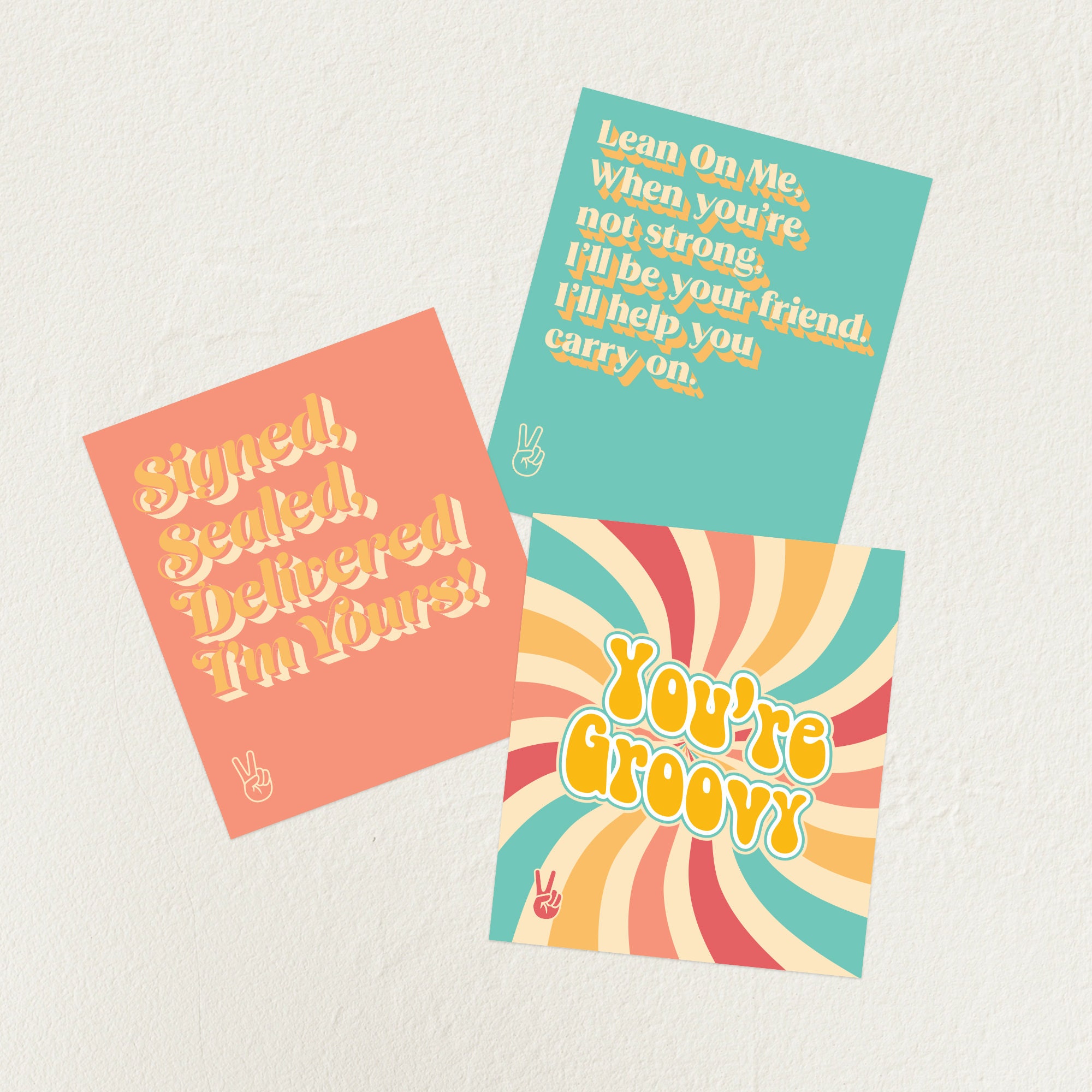 You're Groovy Valentines Day Cards Digital Download 8.5x11 Valentines ...