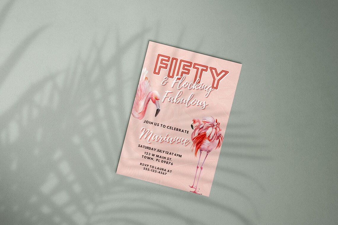 Flocking Fabulous Birthday Event Invitation 50th Birthday 40th Birthday ...