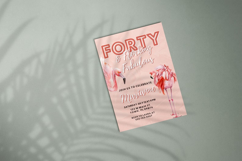 Flocking Fabulous Birthday Event Invitation 50th Birthday 40th Birthday ...