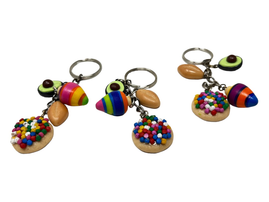 Mexican Keychain - Llaveros Mexicanos Aguacate, Bolillo, Galleta ...