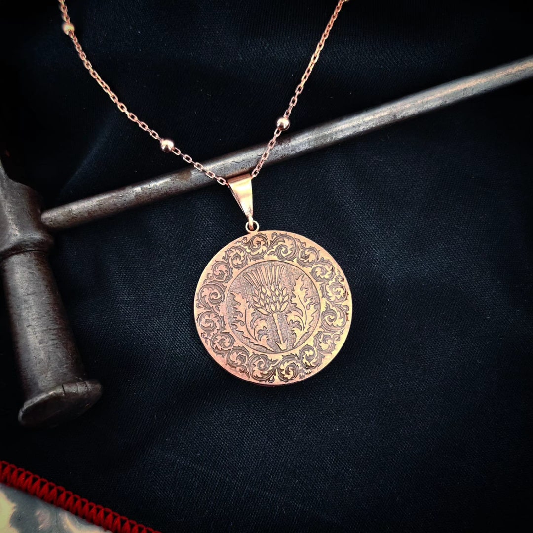 Scottish Thistle Necklace Scotland Jewelry Thistle Pendant Celtic ...