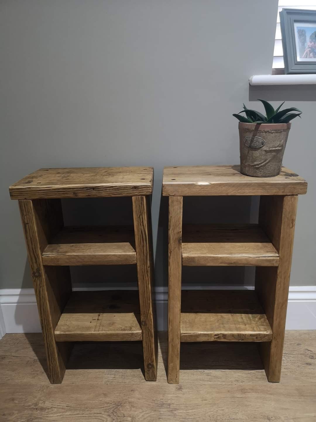 Handmade Pair of Rustic Reclaimed Bedside Tables - Etsy UK