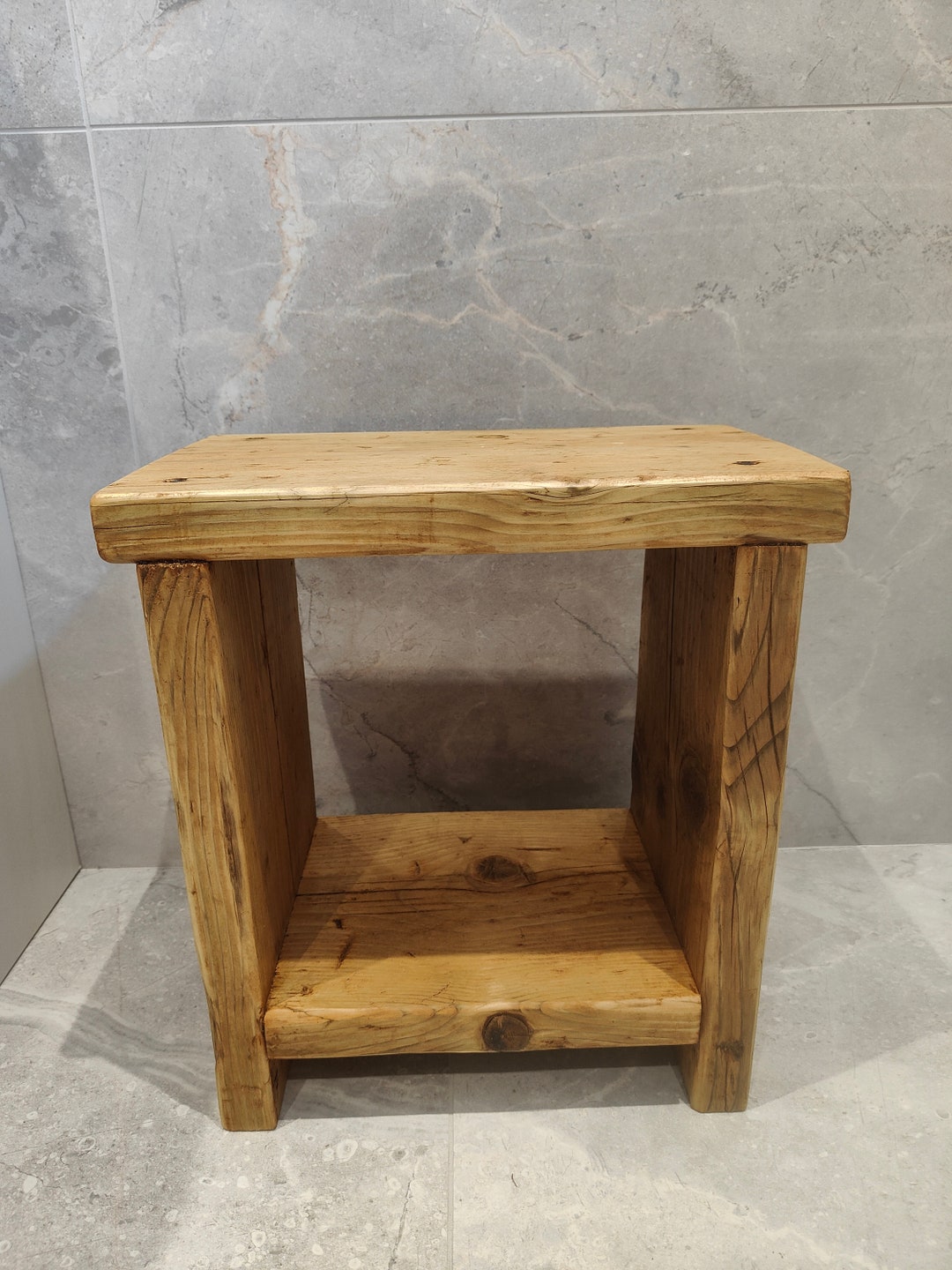 Reclaimed Wooden Rustic Side Table - Etsy UK
