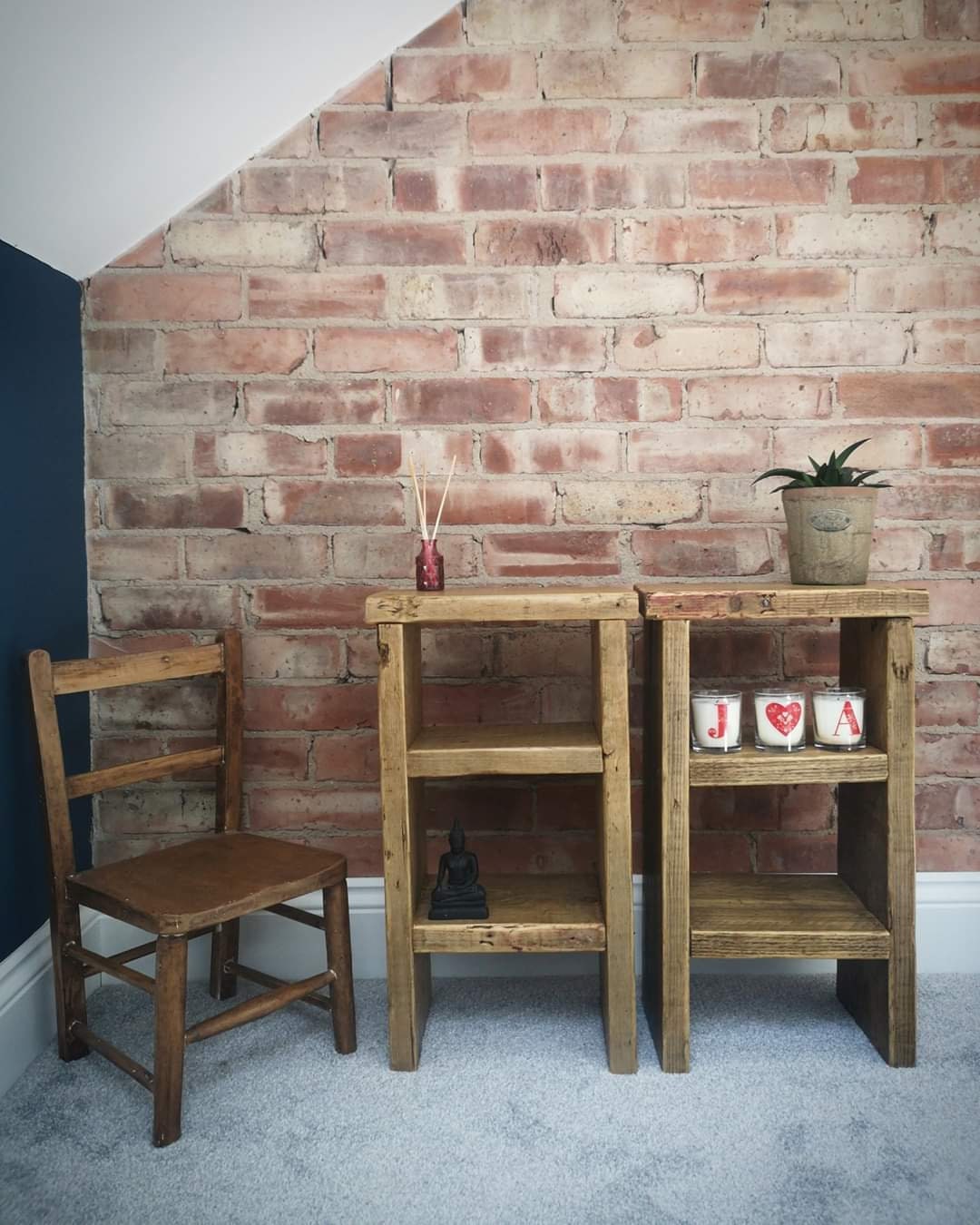 Handmade Pair of Rustic Reclaimed Bedside Tables - Etsy UK