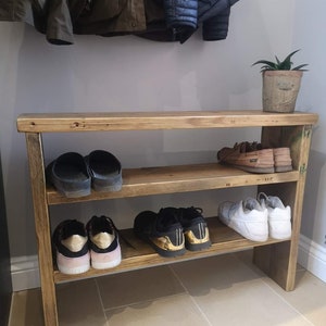 Handmade Rustic Reclaimed Wooden Shoe Rack - Etsy UK