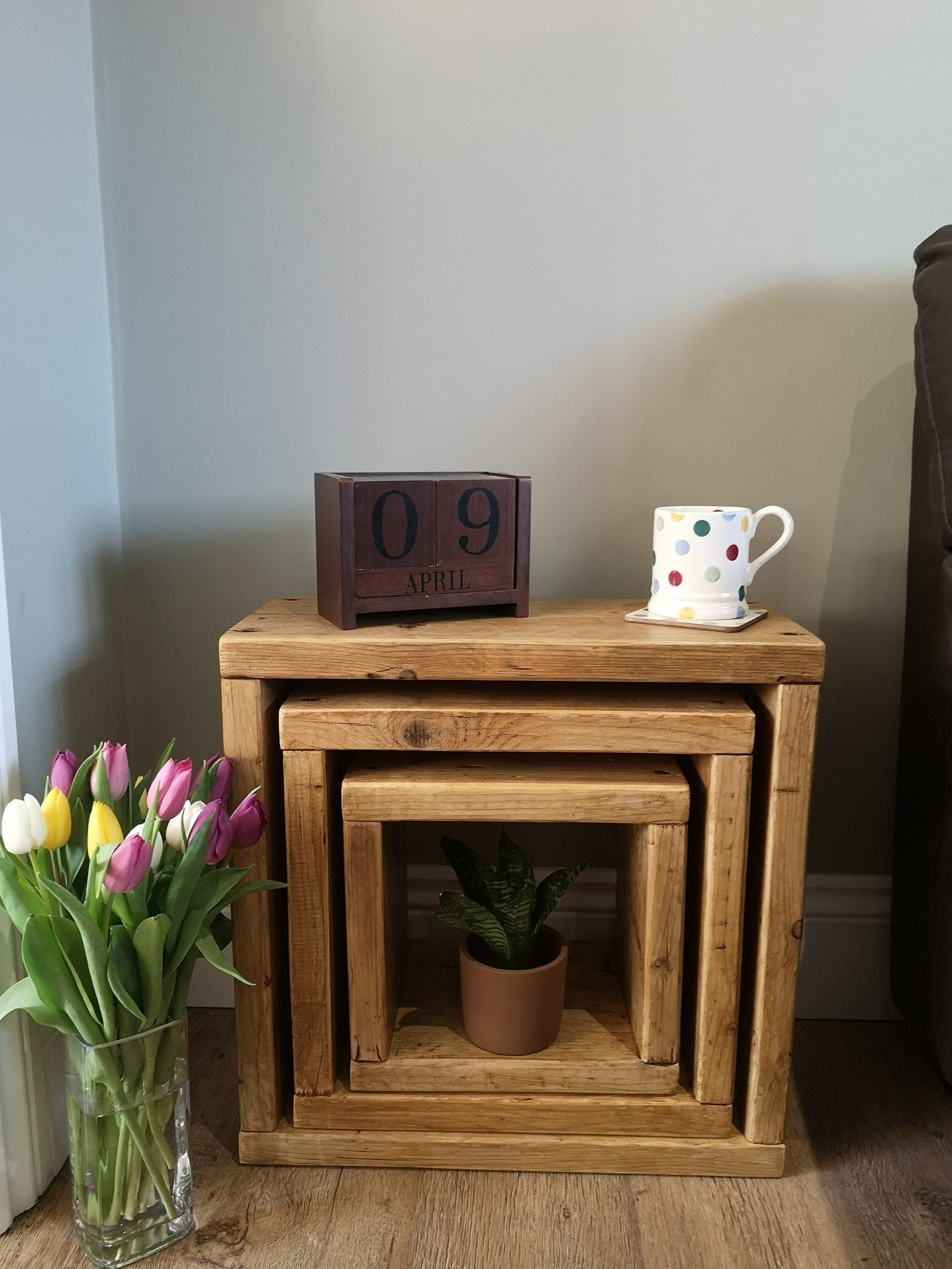 Reclaimed Rustic Cube Nest of Table's - Etsy UK