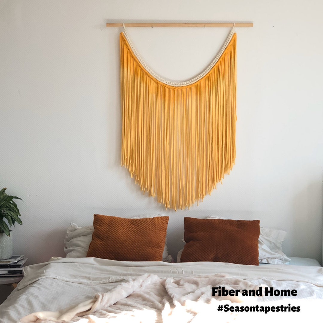 Sunshine Inspired Dip Dye macrame Tapestry, Choose your size and colour ...