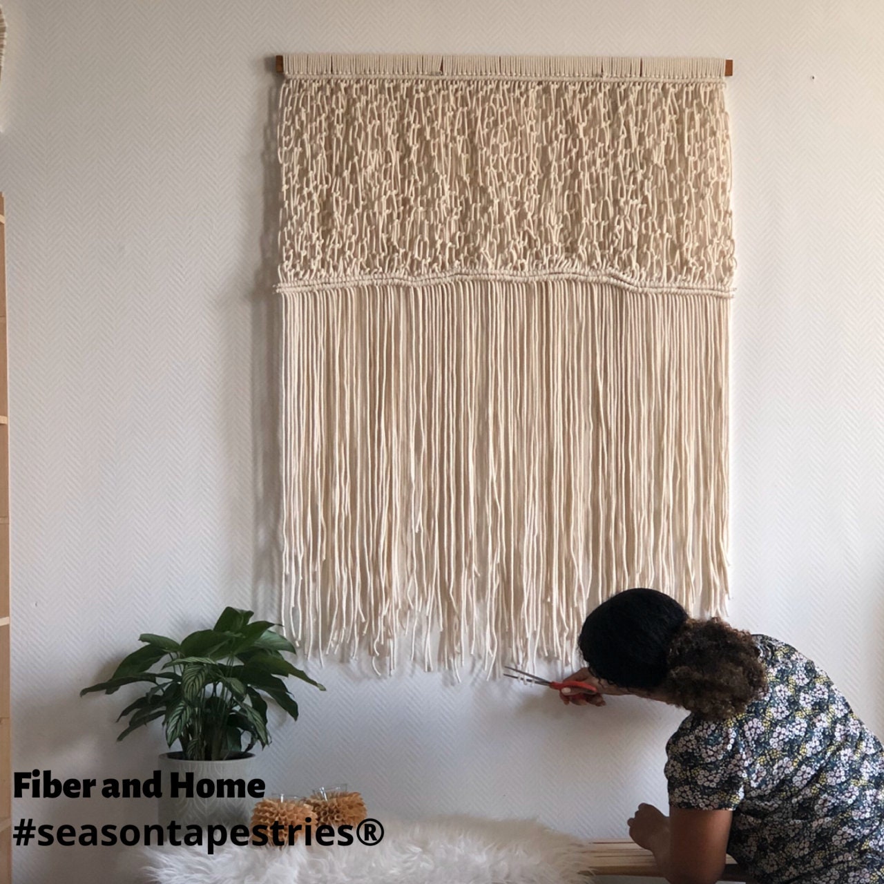 Modern Contemporary Macrame Fiber Art -Bree - Etsy Nederland