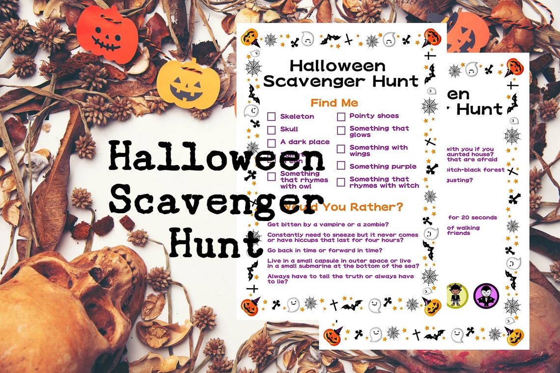 Teens Halloween Scavenger Hunt, Halloween Games, DIY Scavenger Hunt ...
